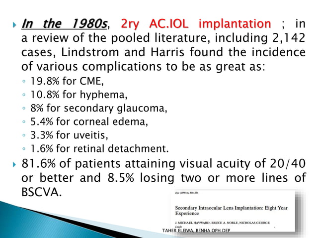 secondary IOL implantation | PPTX