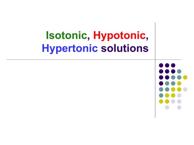 Chapter 3 Movement of Substances Lesson 2 - Effects of isotonic ...