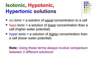 Chapter 3 Movement of Substances Lesson 2 - Effects of isotonic, hypotonic & hypertonic ...
