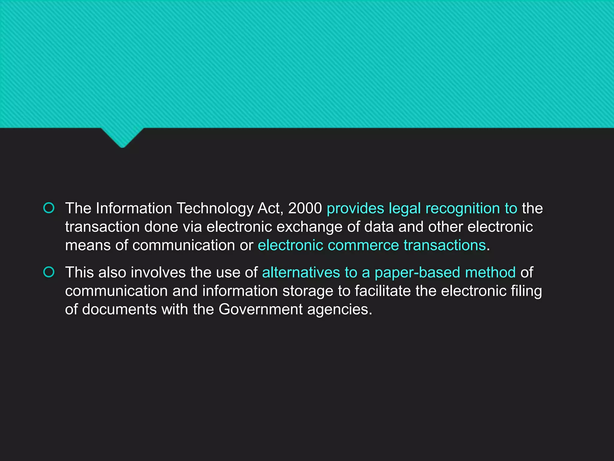 IT ACT, 2000 (Information Technology Act, 2000) | PPT