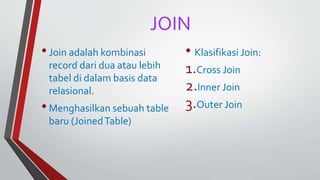Relasi dan join linear | PPT