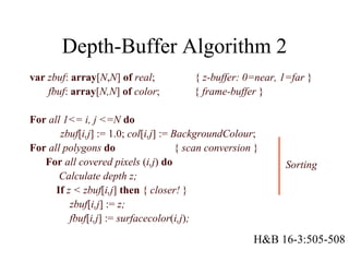 hidden surface removal in computer graphics | PPT