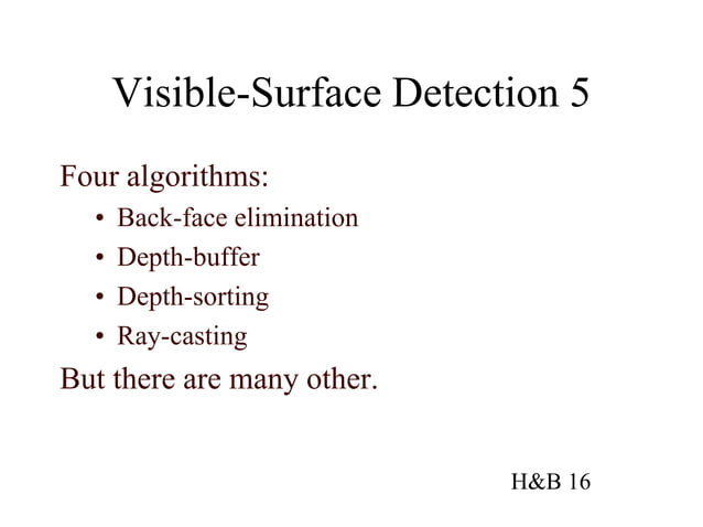 Hidden Surface Removal In Computer Graphics Ppt
