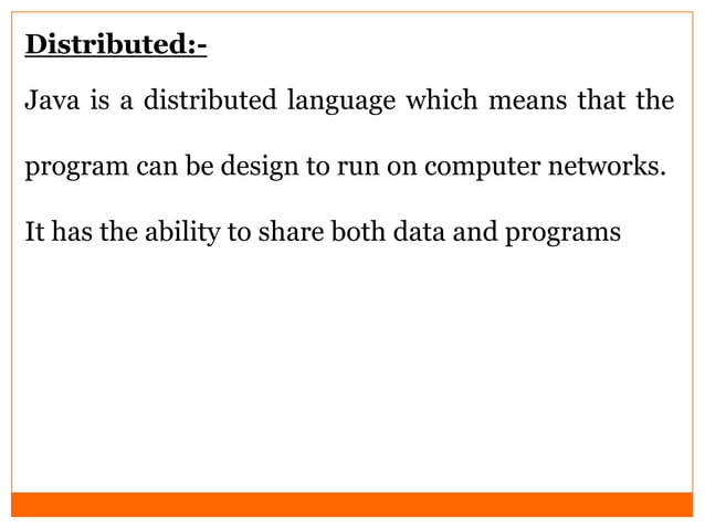 java language features and explanation with ex | PPT
