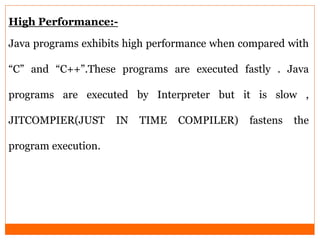 java language features and explanation with ex | PDF