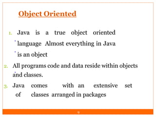 java language features and explanation with ex | PPT