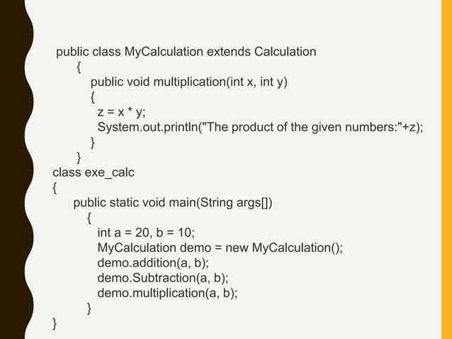 Java Inheritance | PPTX | Programming Languages | Computing