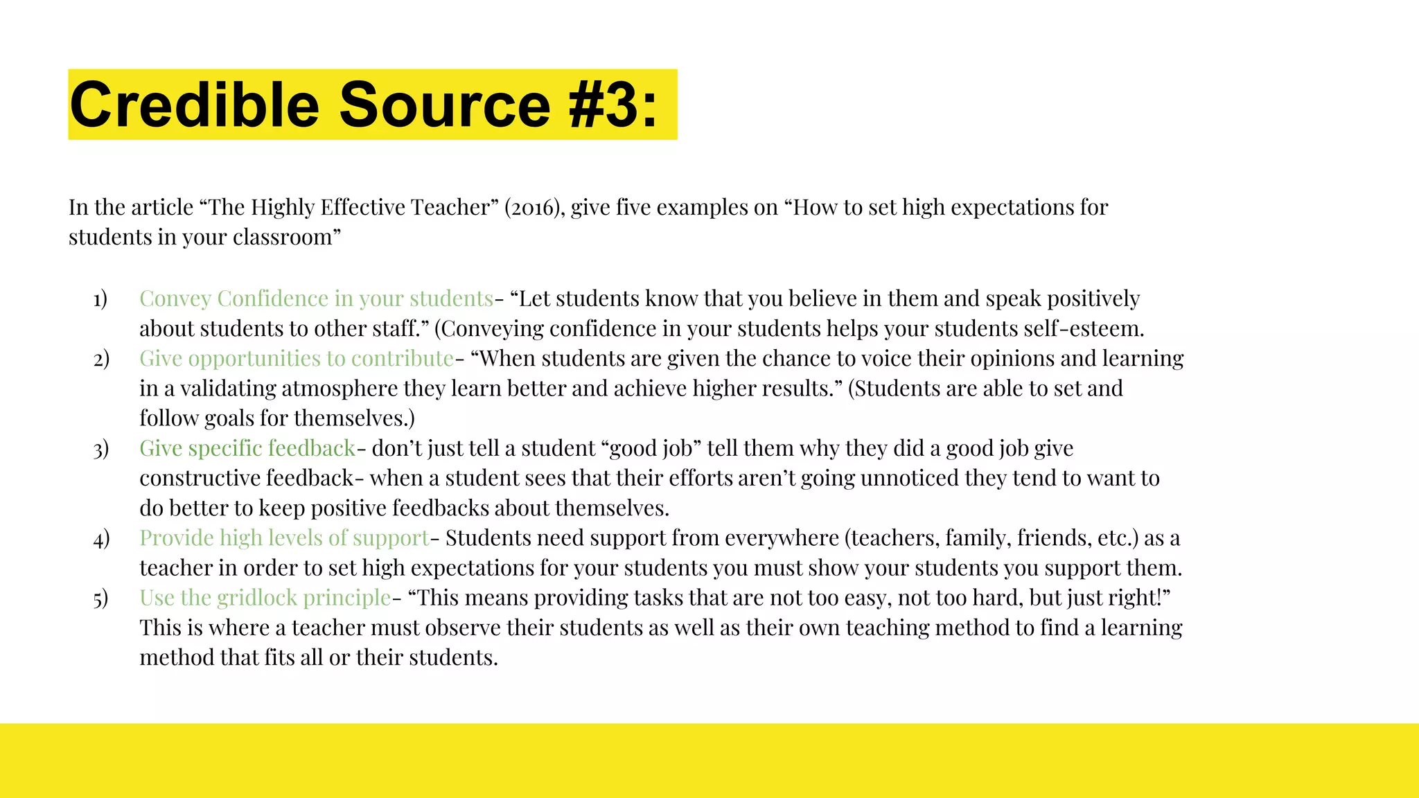 Setting high expectations | PPTX