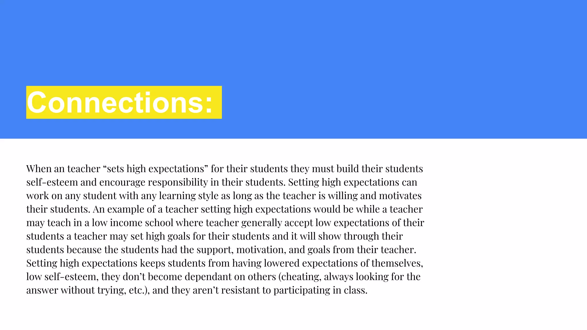 Setting high expectations | PPTX