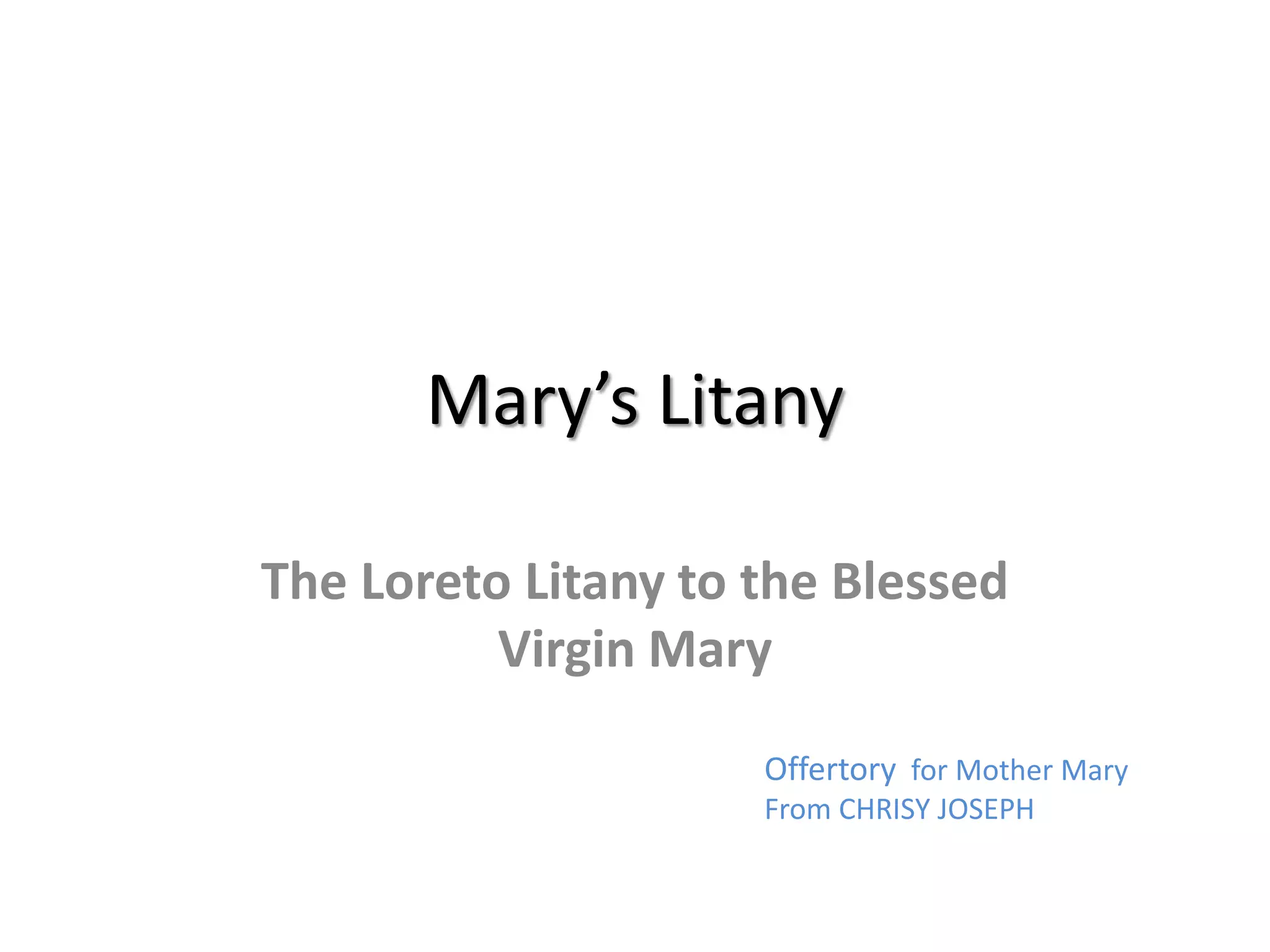 Marys litany | PPTX