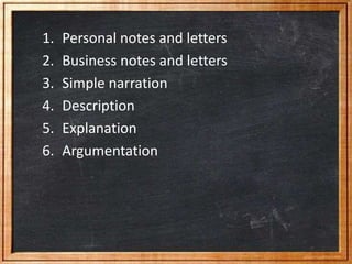 Two Dimensions of Writing | PPTX