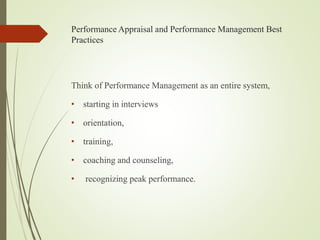Performance appraisal best practices | PPTX