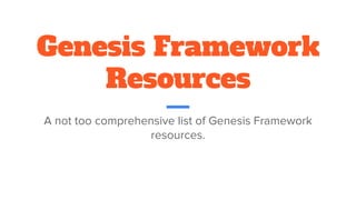 Genesis resources | PPTX