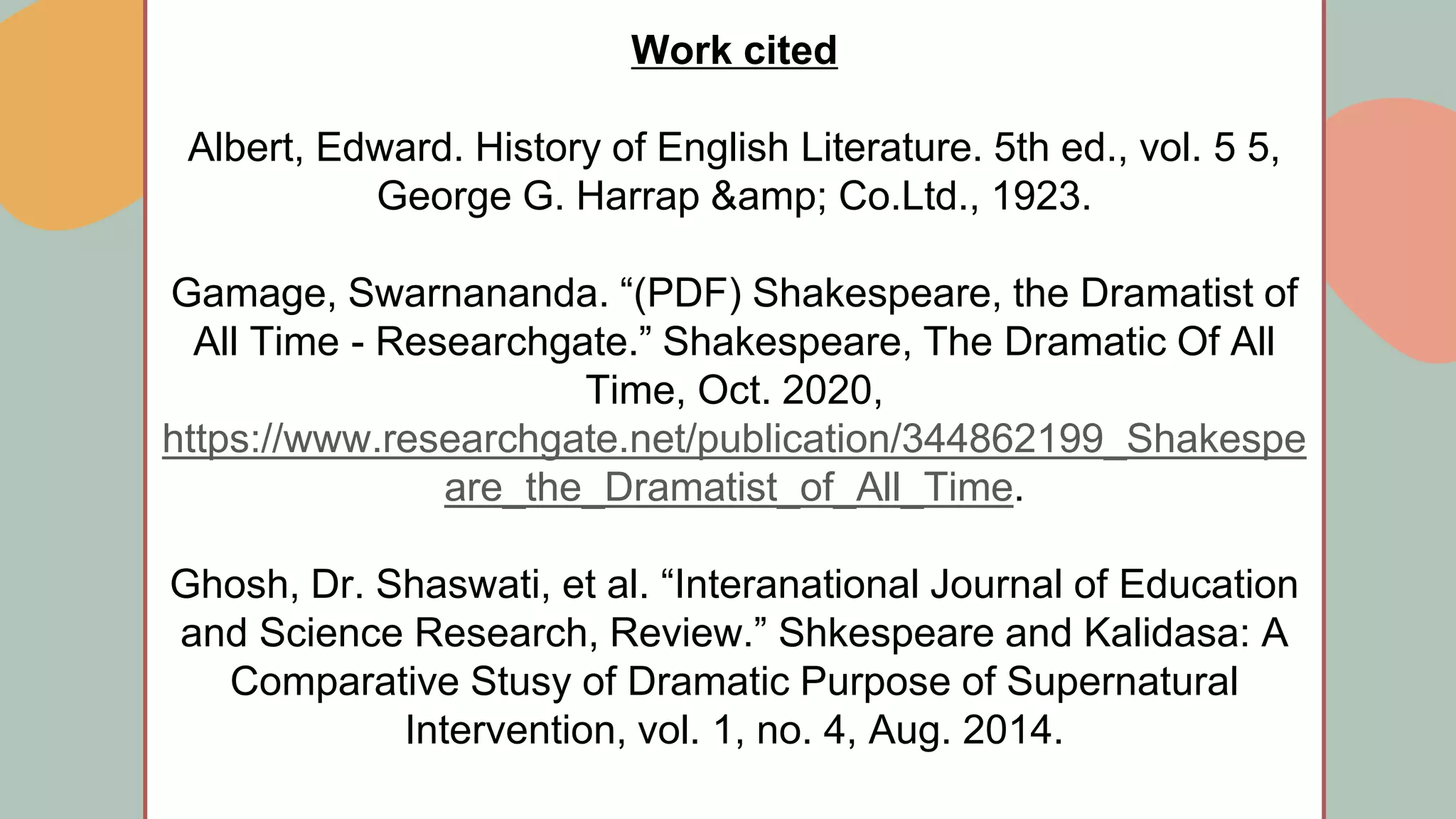 Shakespeare and his classification of plays | PPTX