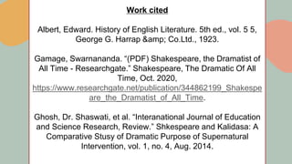 Shakespeare and his classification of plays | PPTX