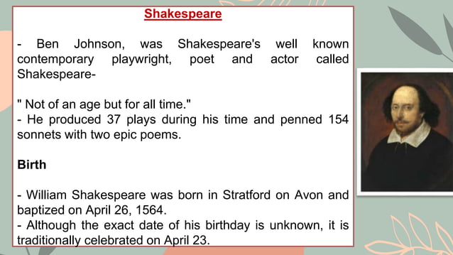 Shakespeare and his classification of plays | PPT