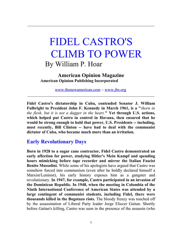 Fidel castros climb to power | PDF