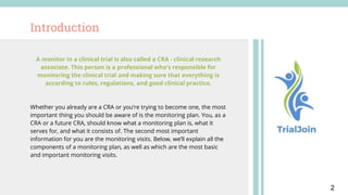 Monitoring plan and basic monitoring visits: everything that a cra ...
