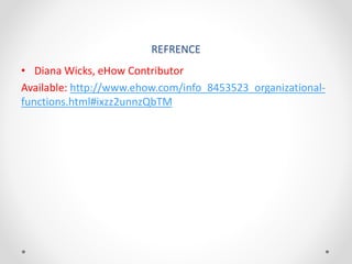 Functions of organization | PPTX