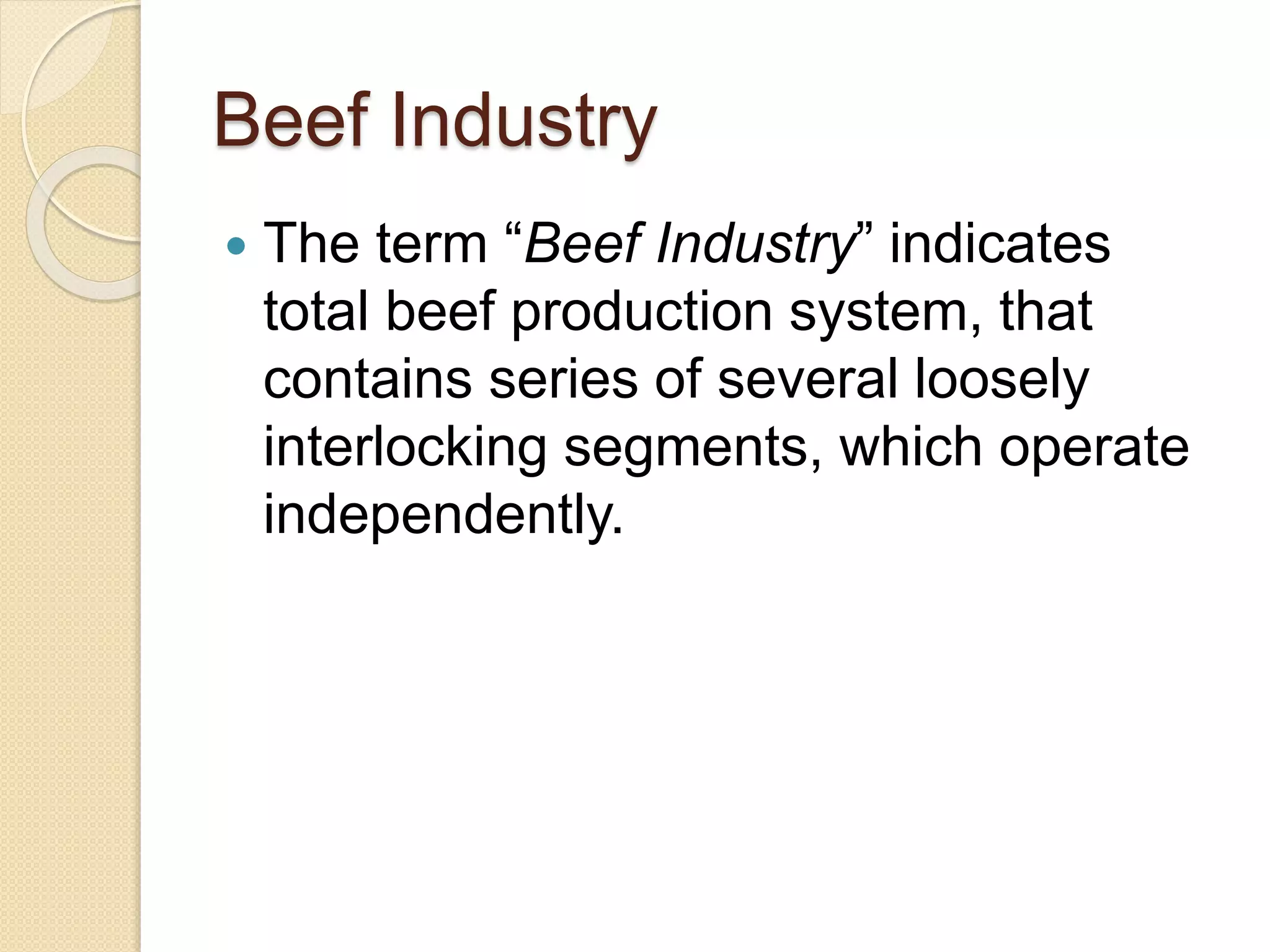 Basic Segments Of Beef Cattle Industry | PPTX