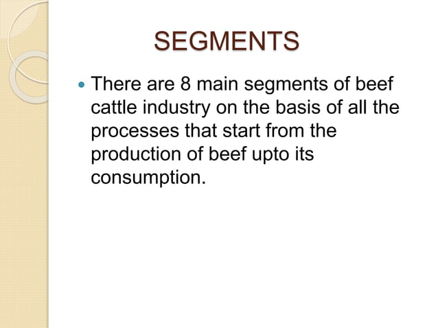 Basic Segments Of Beef Cattle Industry | PPTX