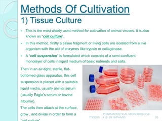 Cultivation Of Viruses -Methods and Conditions | PPTX