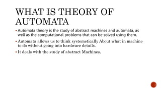 Theory of automata | PPTX