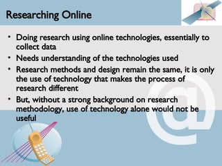 Researching Online and Online Learning Research | PPT