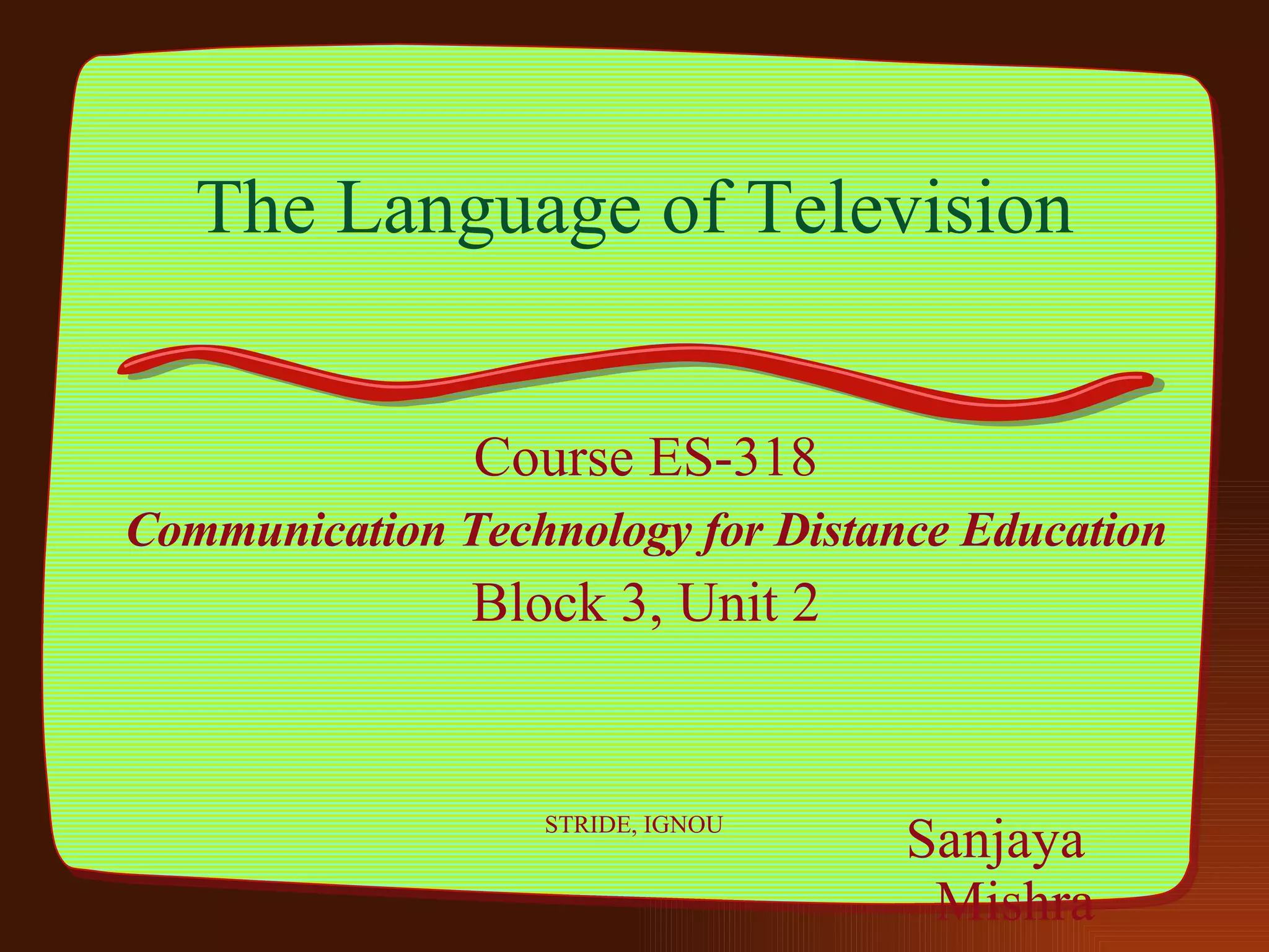 Language of Television | PPT