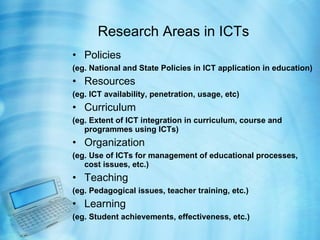 ICT in Education and Research Methods | PPT
