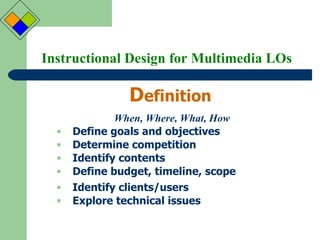 Instructional Design for Learning Objects | PPT