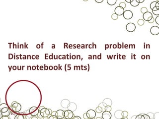Identifying Research Problems in DE | PPT