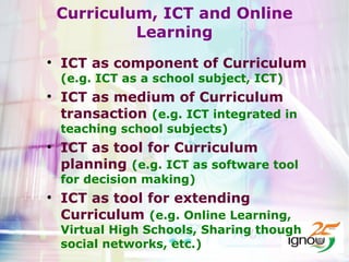 Curriculum, ICT and Online Learning | PPT