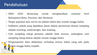 Desain sampling Survei Gizi Indonesia 2024 | PDF