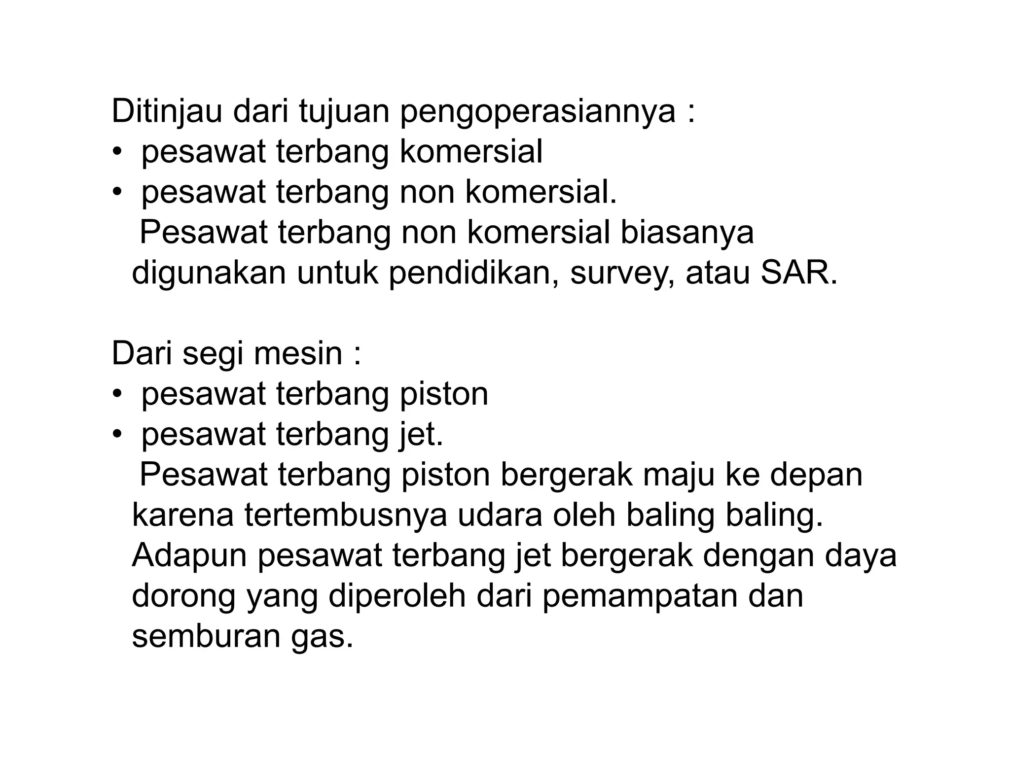 2 karakteristik pesawat terbang | PPTX