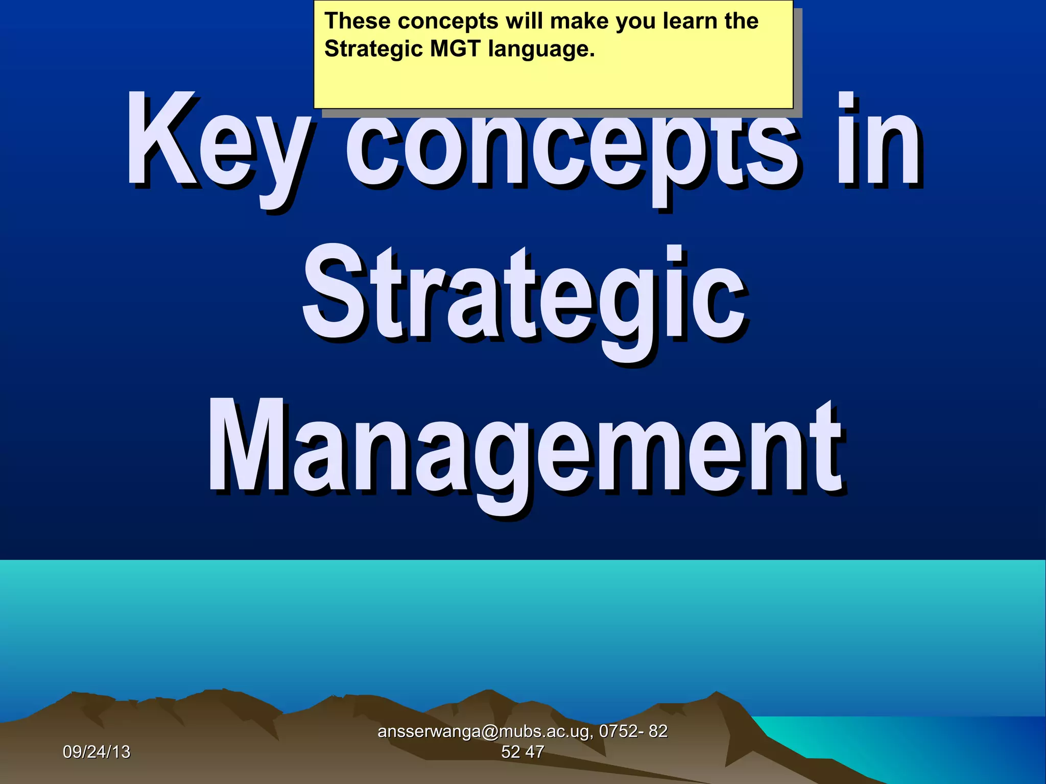 2 key concepts in strategic management | PPT