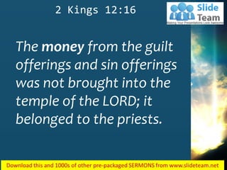2 kings 12 16 it belonged to the priests power point church sermon | PPT