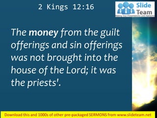 2 kings 12 16 it belonged to the priests power point church sermon | PPT