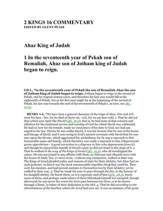 2 kings 16 commentary | PDF