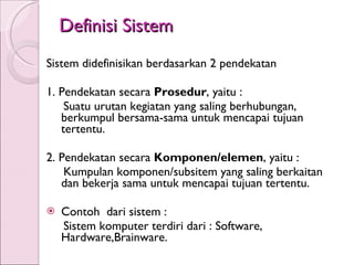 (2) Konsep Dasar Sistem & Informasi | PPT