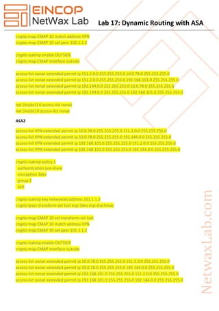 Nxll17 dynamic routing with asa | PDF | Computer Networking | Computing
