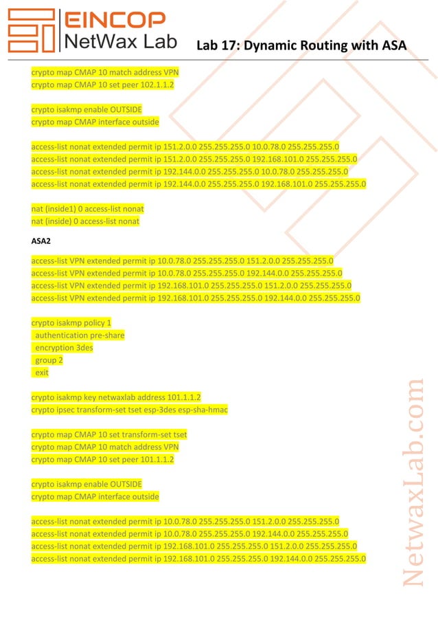 Nxll17 dynamic routing with asa | PDF | Computer Networking | Computing