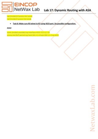 Nxll17 dynamic routing with asa | PDF | Computer Networking | Computing