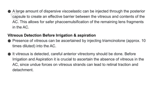 posterior capsular rent and nucleus drop | PPTX