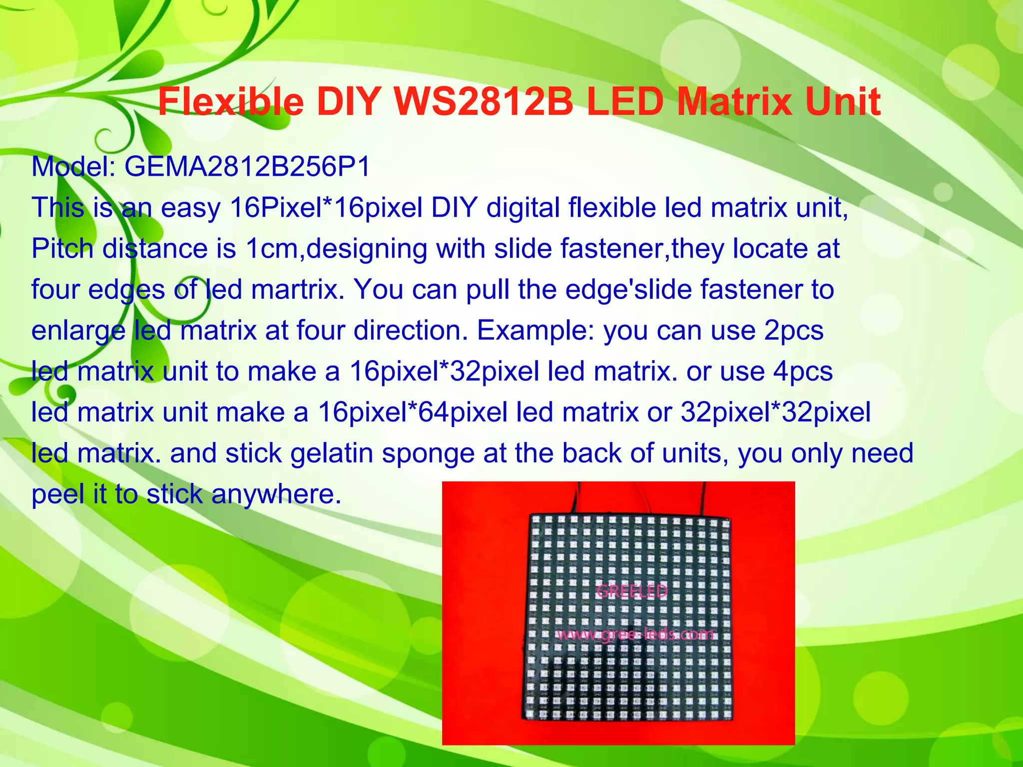 Flexible ws2812 b led panel screen | PPT