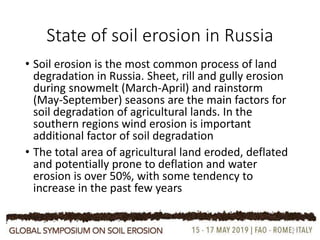 Soil erosion in Russia: state, dynamics, and forecast | PPT
