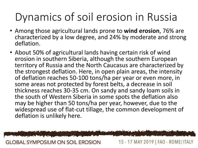 Soil erosion in Russia: state, dynamics, and forecast | PPT