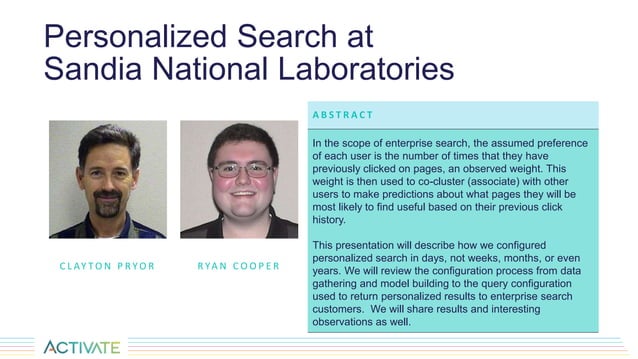 Personalized Search at Sandia National Labs | PPT