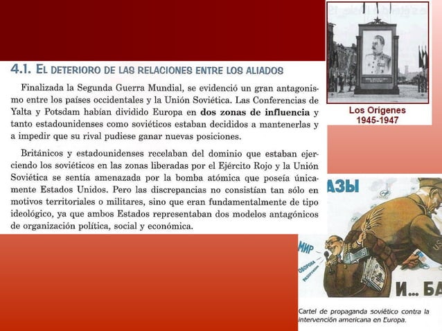 La guerra fría y la coexistencia pacífica (1945-1990) | PPT