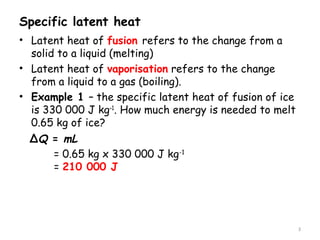 Heat Of Fusion Examples